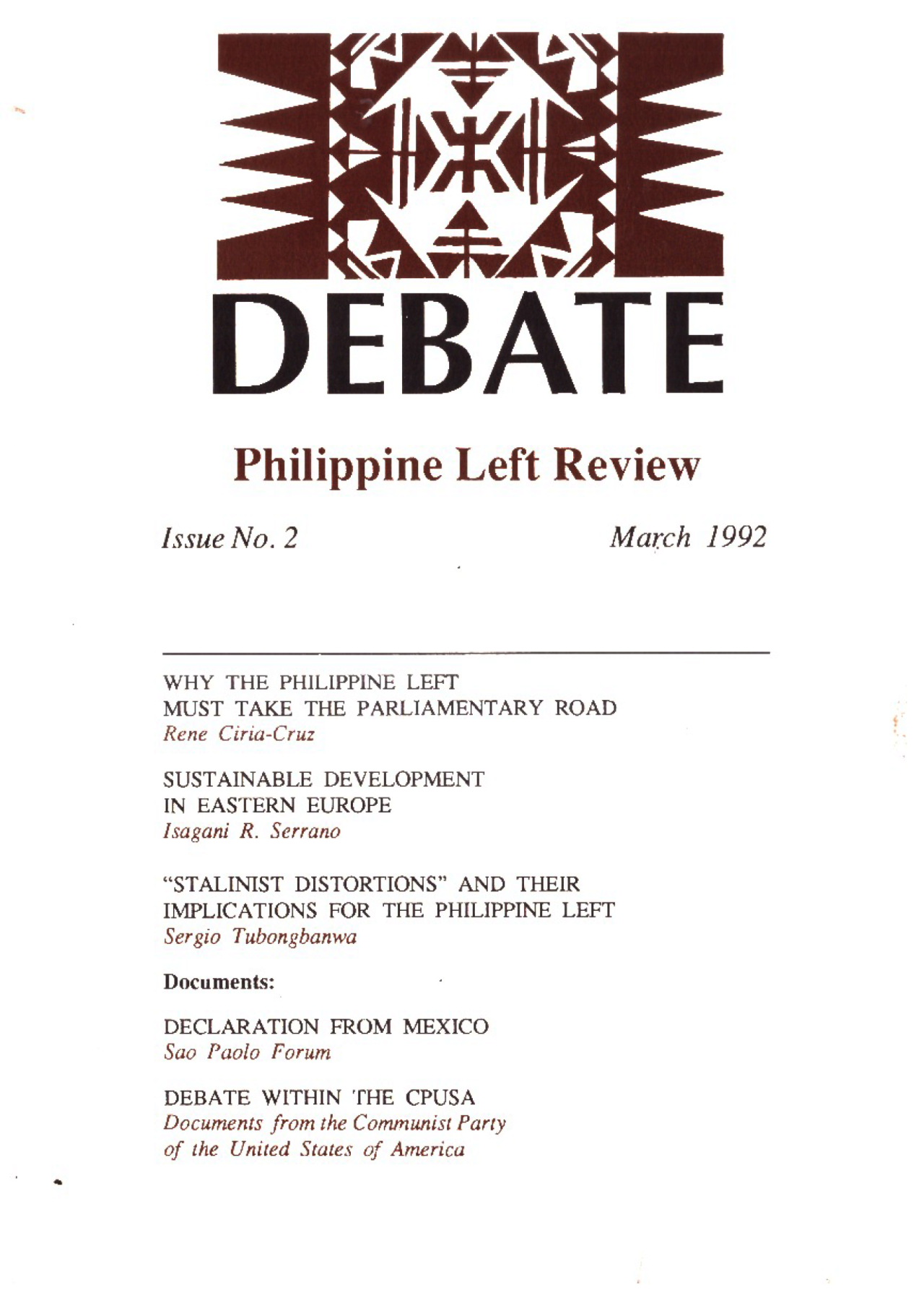 Debate: Philippine Left Review | Third World Studies Center