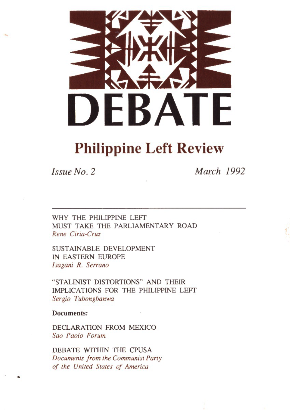 Debate: Philippine Left Review | Third World Studies Center